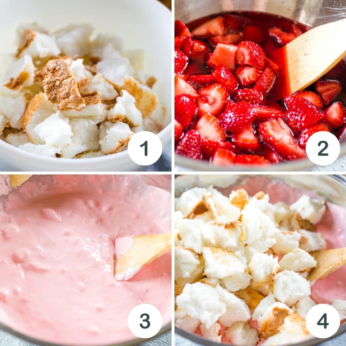 Strawberry Angel Food Cake Dessert (4 Ingredients) - Cleverly Simple